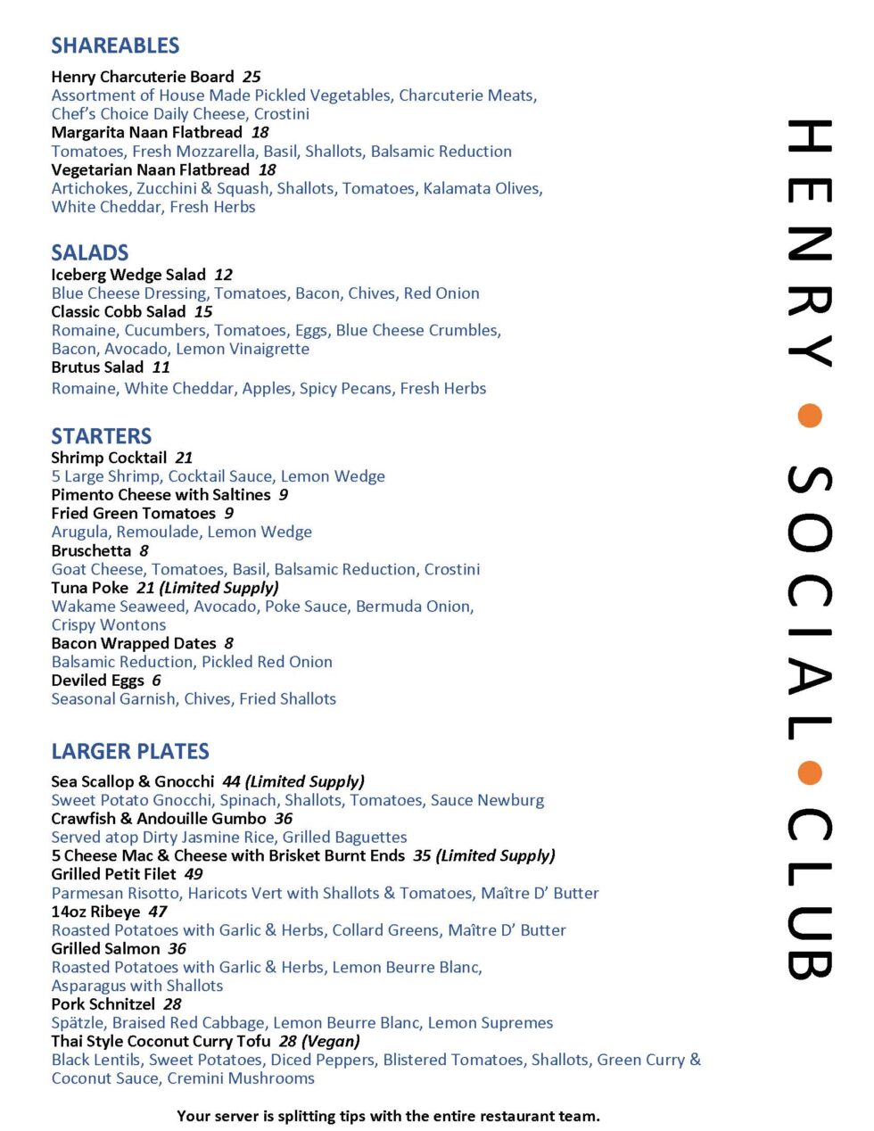 Food Menu - Downtown Columbus Indiana Restaurant Catering Columbus Indiana